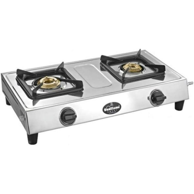 Sunflame 2 Burner gas stove stainless steel - Walmart.com