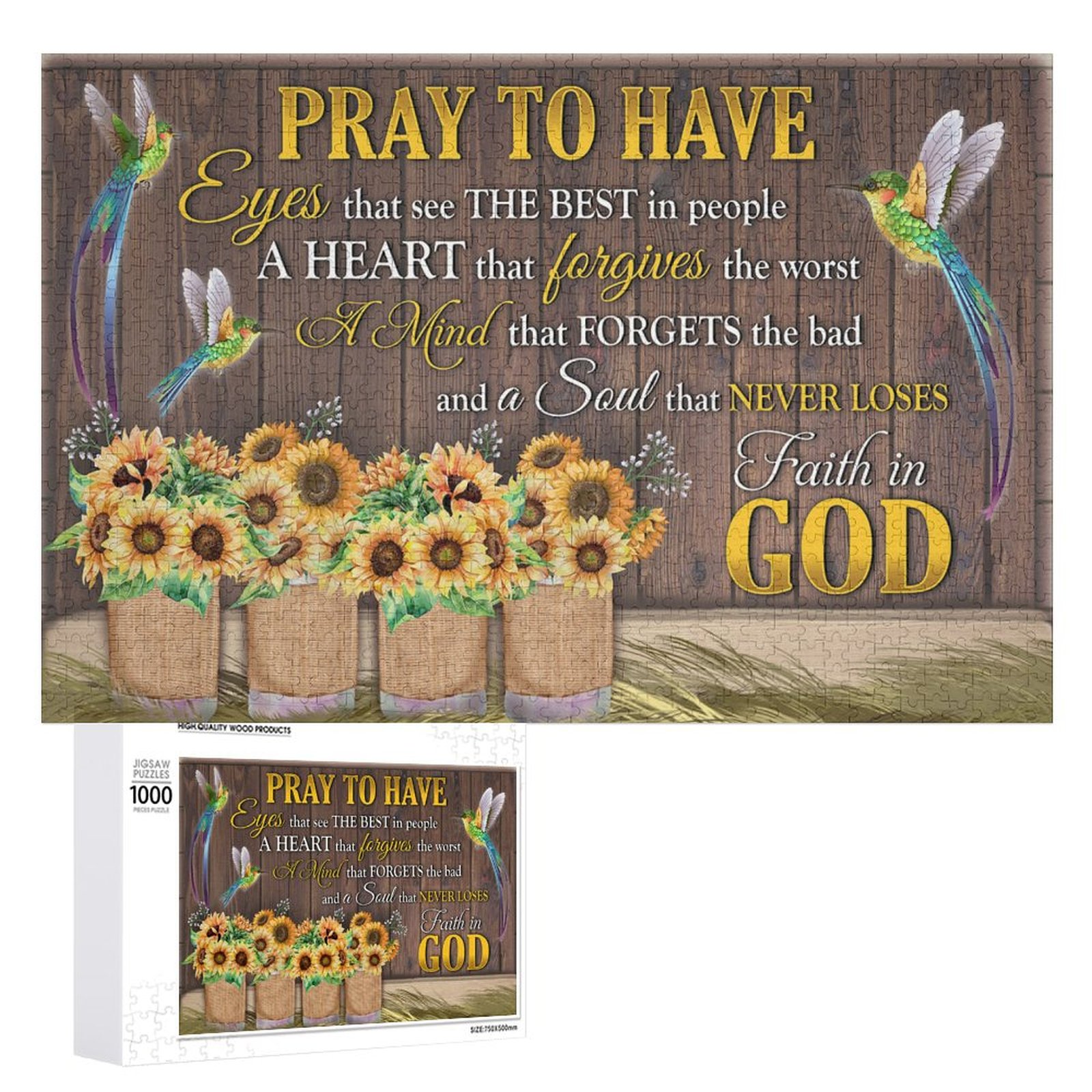 Sunflower 1000 Piece Jigsaw Puzzle for Adults and Families - Pray To ...