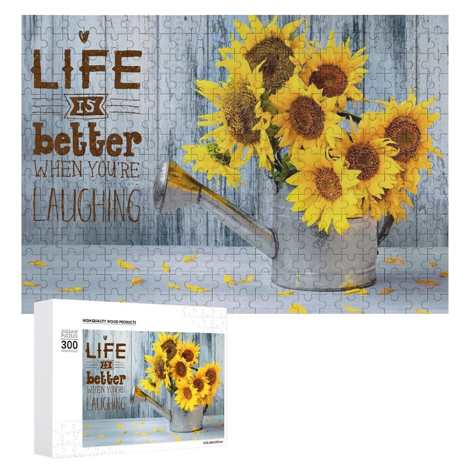 Sunflower 300 Piece Jigsaw Puzzles for Adults - Life is Better When You ...