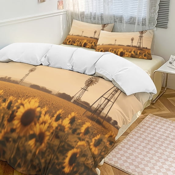 Sunflower 3D Duvet Cover Set Quilt Cover Theme of Kid Boy Girl for ...