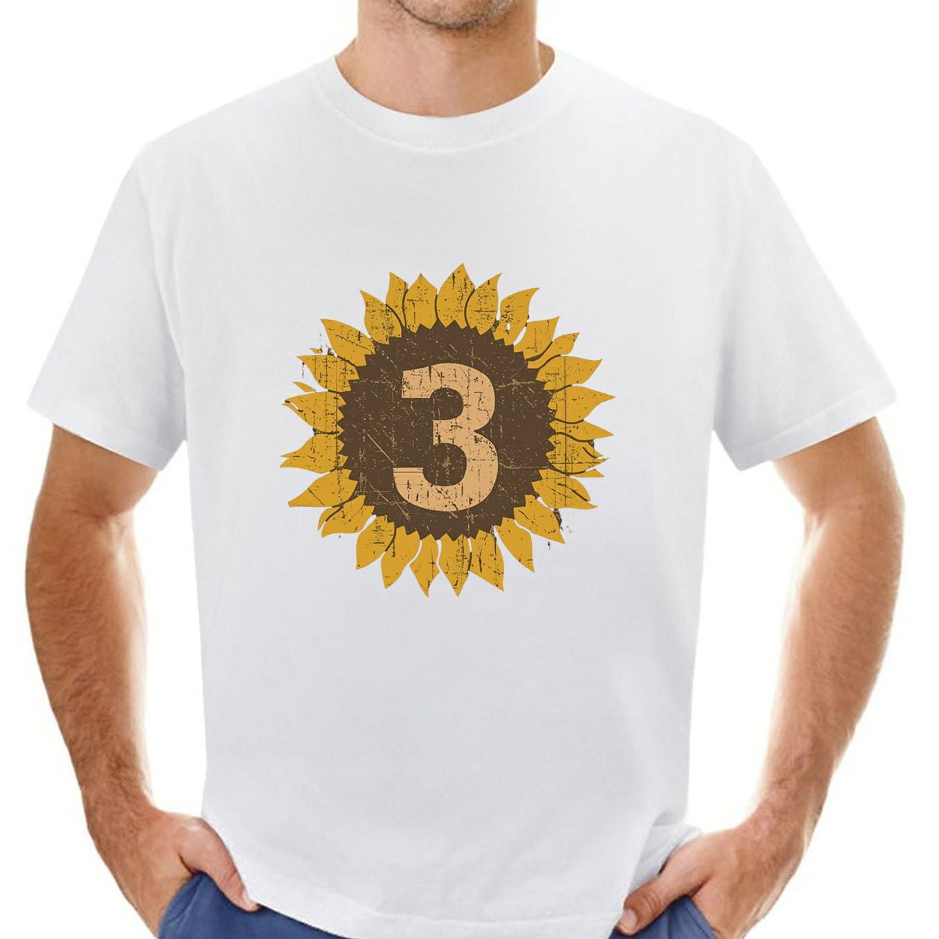 Sunflower 3rd Grade Squad Third Grade Teacher Retro Mens T-Shirts White ...