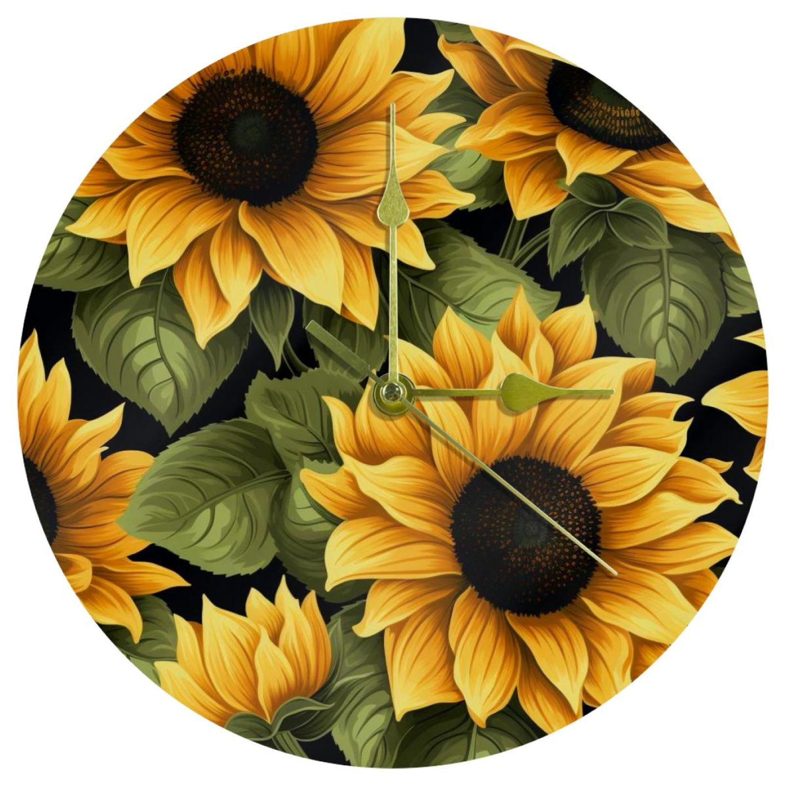 Sunflower Acrylic Circular Wall Clock - Stylish Timepiece for your Home ...