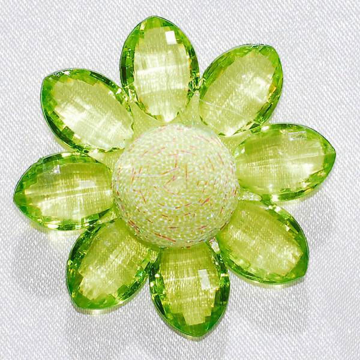 Sunflower Acrylic Crystal Flower, 1-3/4-inch, 6-Piece, Apple Green ...