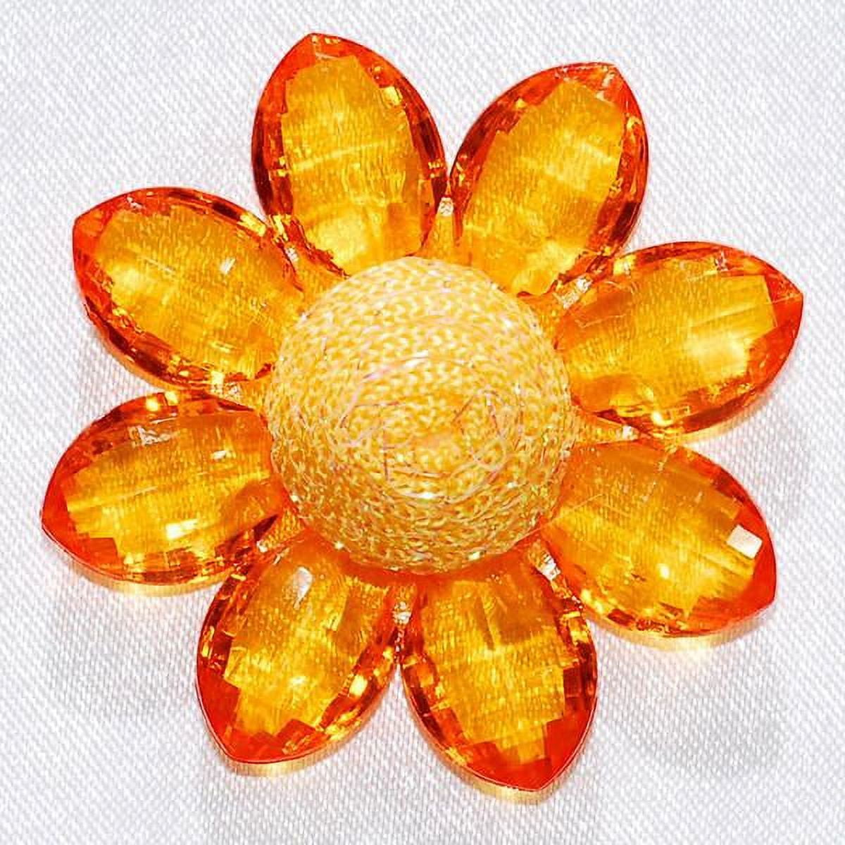 Sunflower Acrylic Crystal Flower, 1-3/4-inch, 6-Piece, Orange - Walmart.com