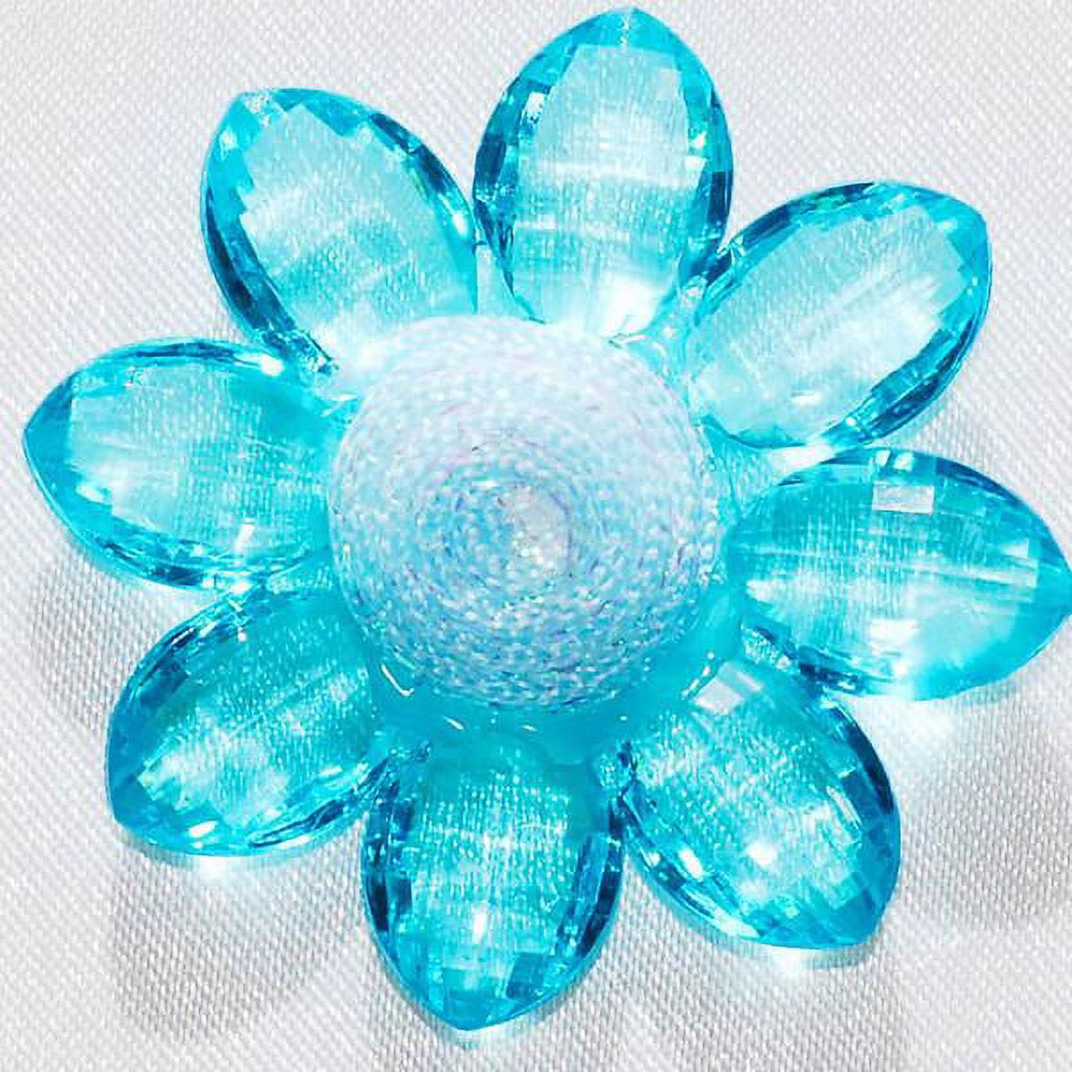 Sunflower Acrylic Crystal Flower, 1-3/4-inch, 6-Piece, Turquoise ...