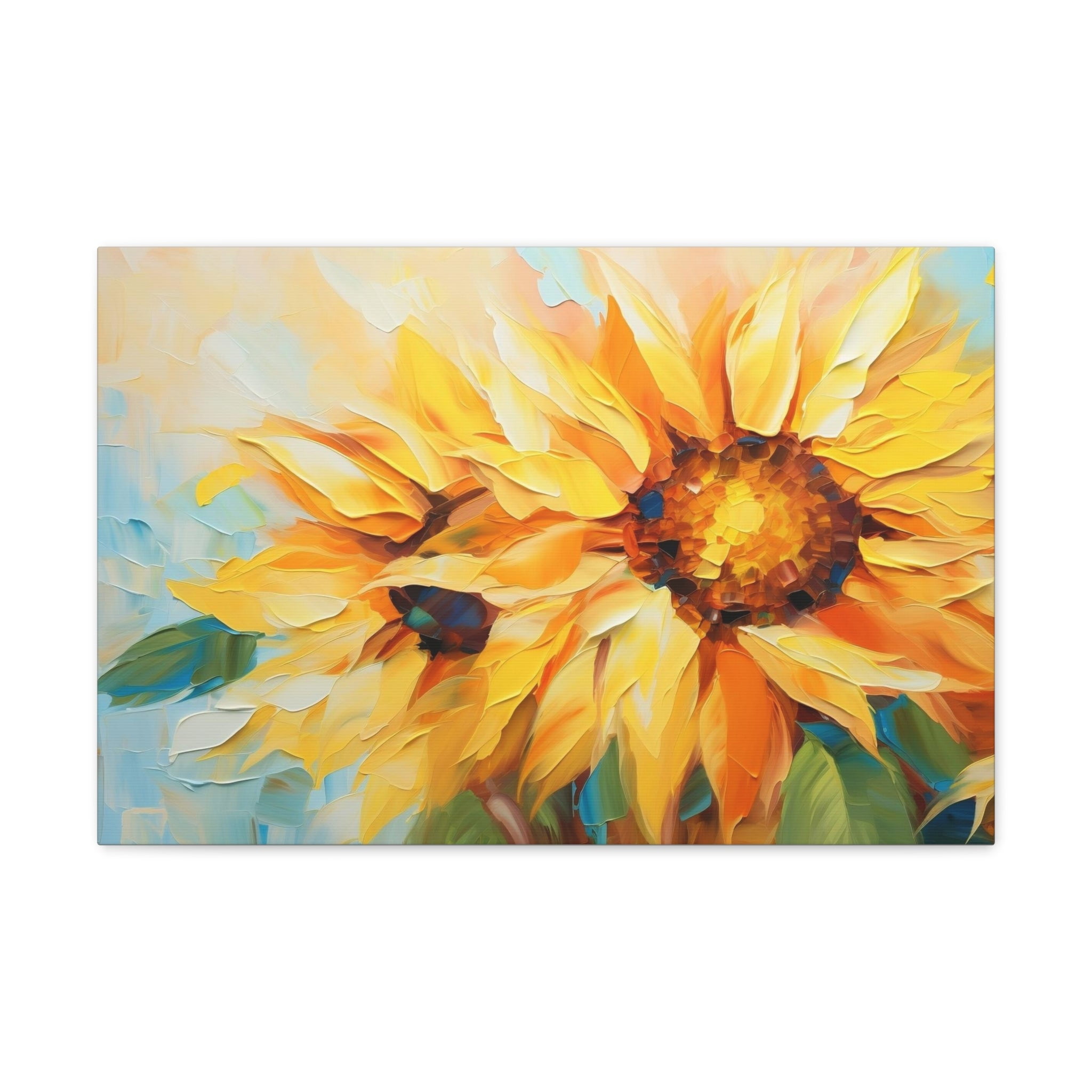 Sunflower Acrylic Painting Contemporary Blossom Canvas Wall Art for ...