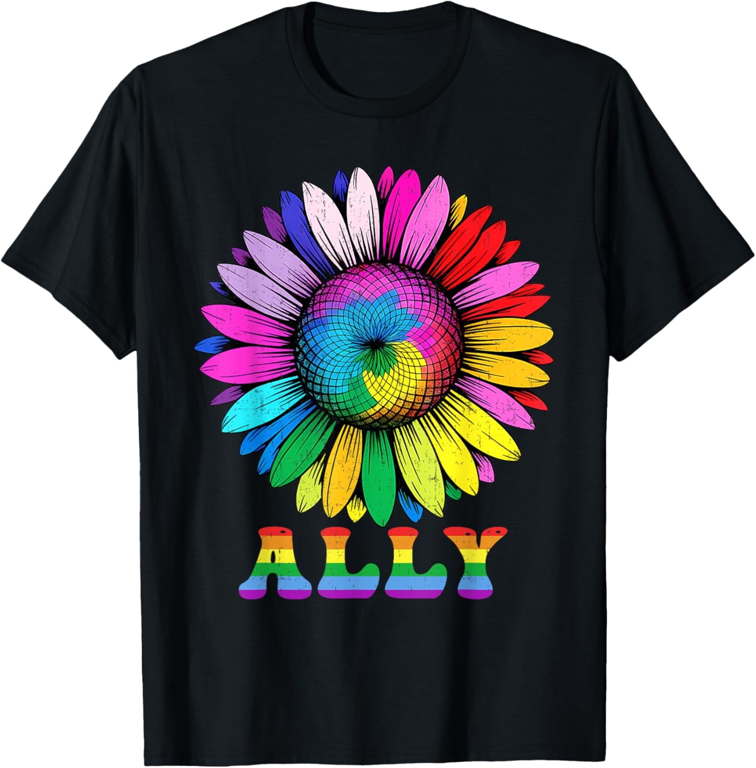 Sunflower Ally LGBTQ Pride Month Equality Support T-Shirt Tops Tee ...