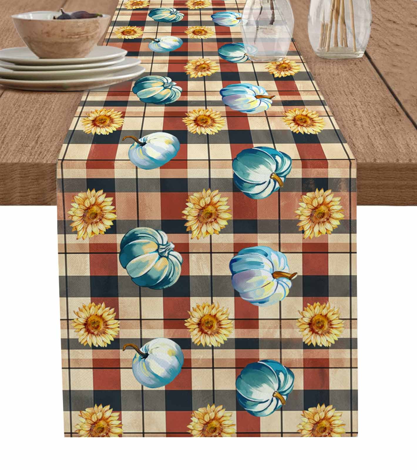 Sunflower And Pumpkin Festival Table Runner ration Home r Dinner Table ...