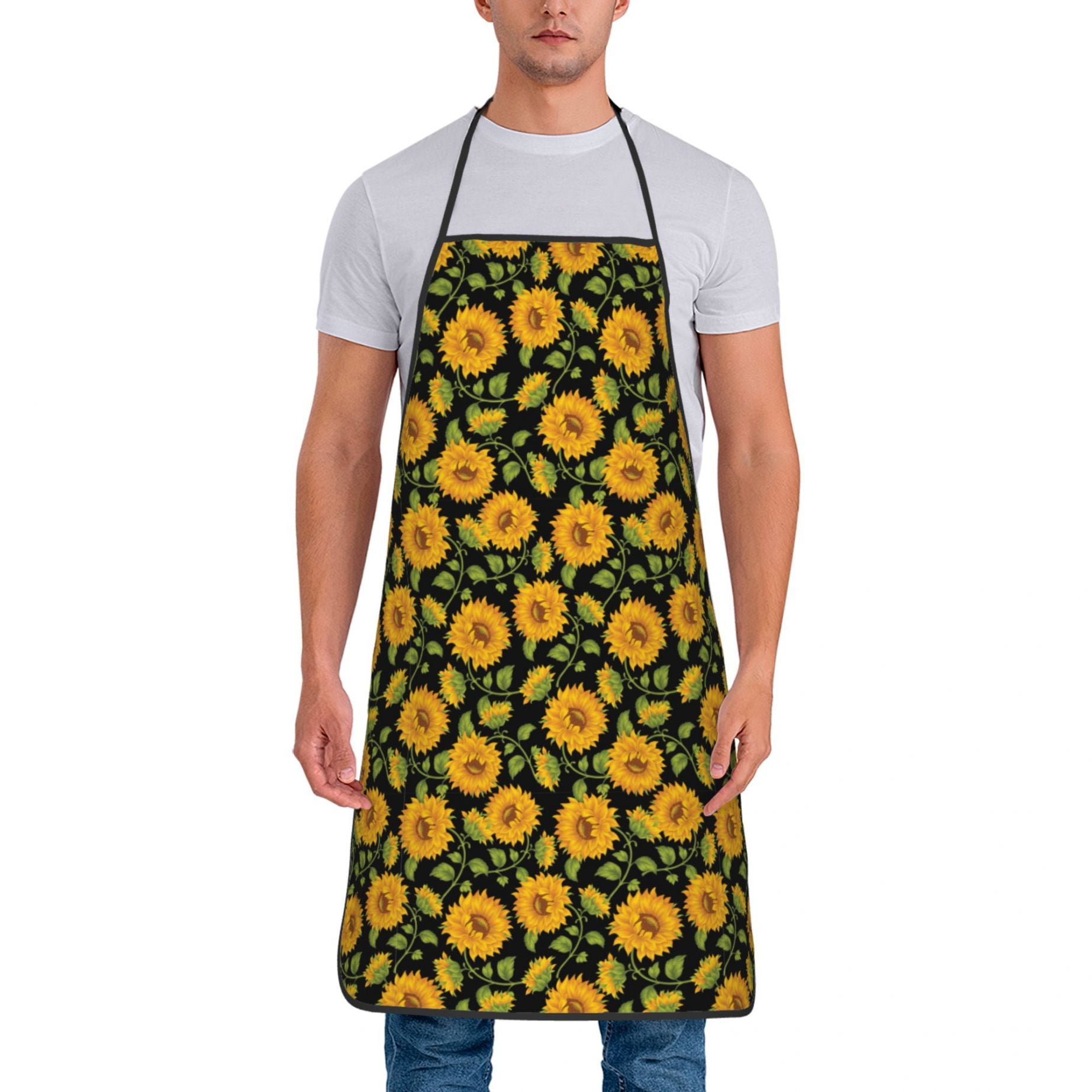 Sunflower Aprons for Women Men Waterproof Apron Kitchen Chef Cooking ...