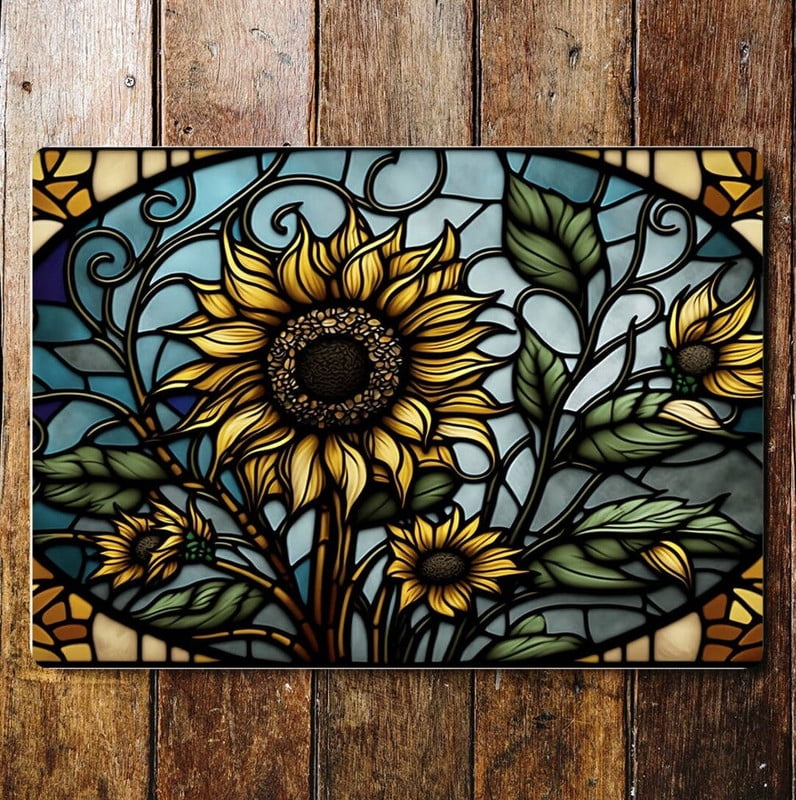 Sunflower Art Metal Sign Plaque 12×8 Inch - Walmart.com