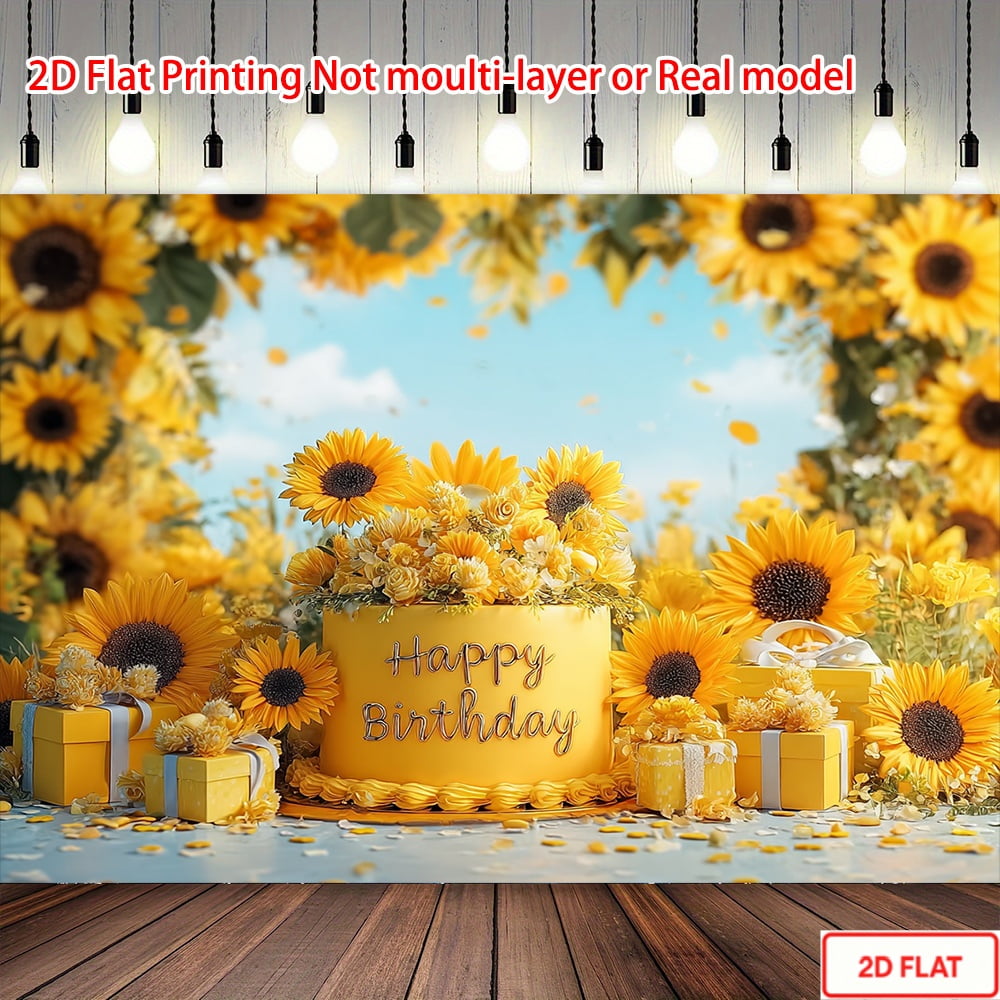 Sunflower Backdrop for Birthdays, Graduations, First Communion Rustic ...