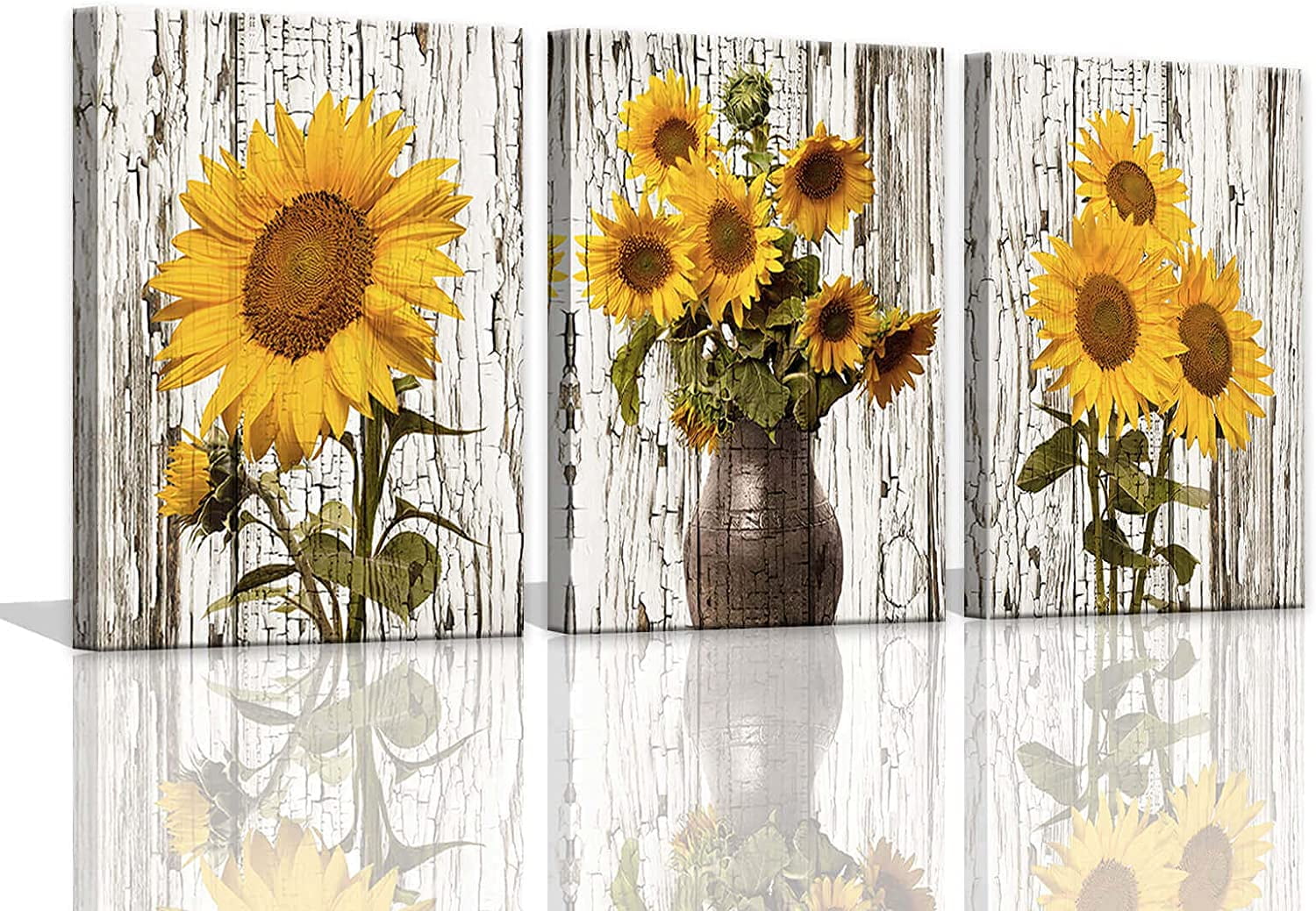 Sunflower Bathroom Decor Canvas Wall Art for Bedroom Rustic Sunflower ...