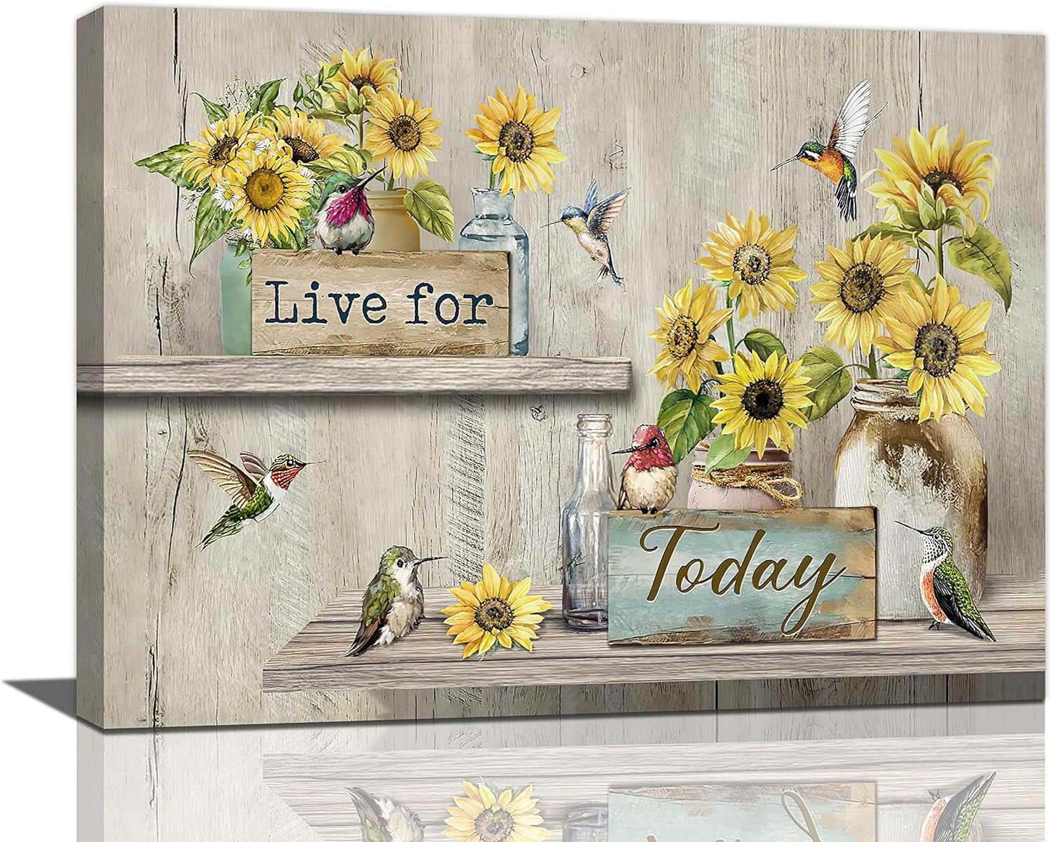 Sunflower Bathroom Decor Wall Art Farmhouse Sunflower Live for Today ...