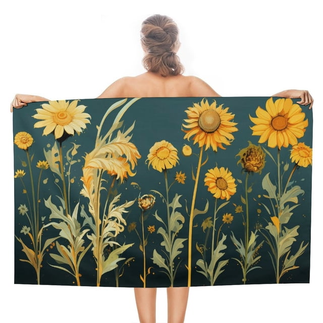Sunflower Beach Towel, Microfiber Beach TowelsAbsorbent, Compact, Beach ...
