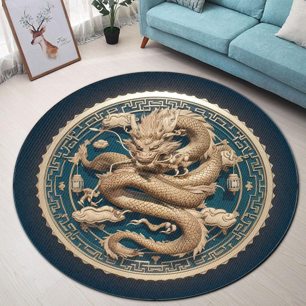 Sunflower Bee Round Area Rug, cheerful floral and insect circle carpet ...