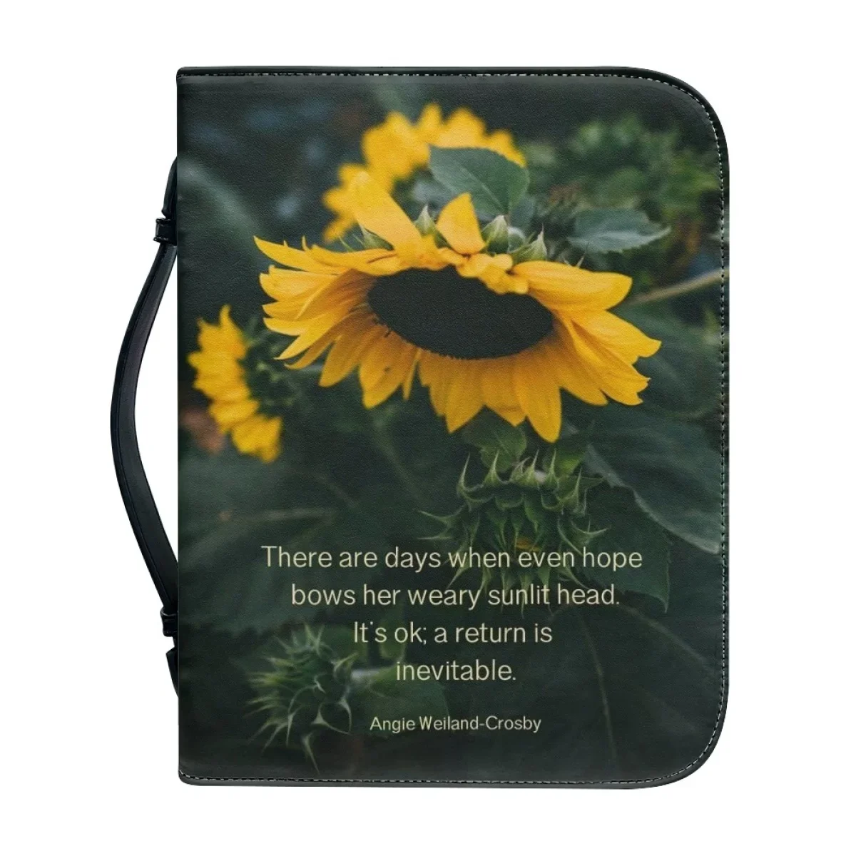 Sunflower Bible Poem Printing Women's Bible Cover Case Leather Zippered ...