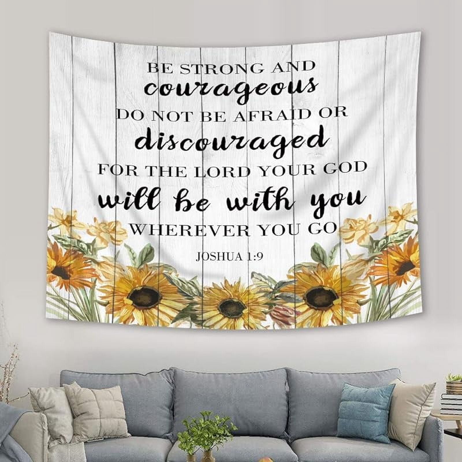 Sunflower Bible Verse Tapestry Farmhouse Motivational Bible Quotes ...