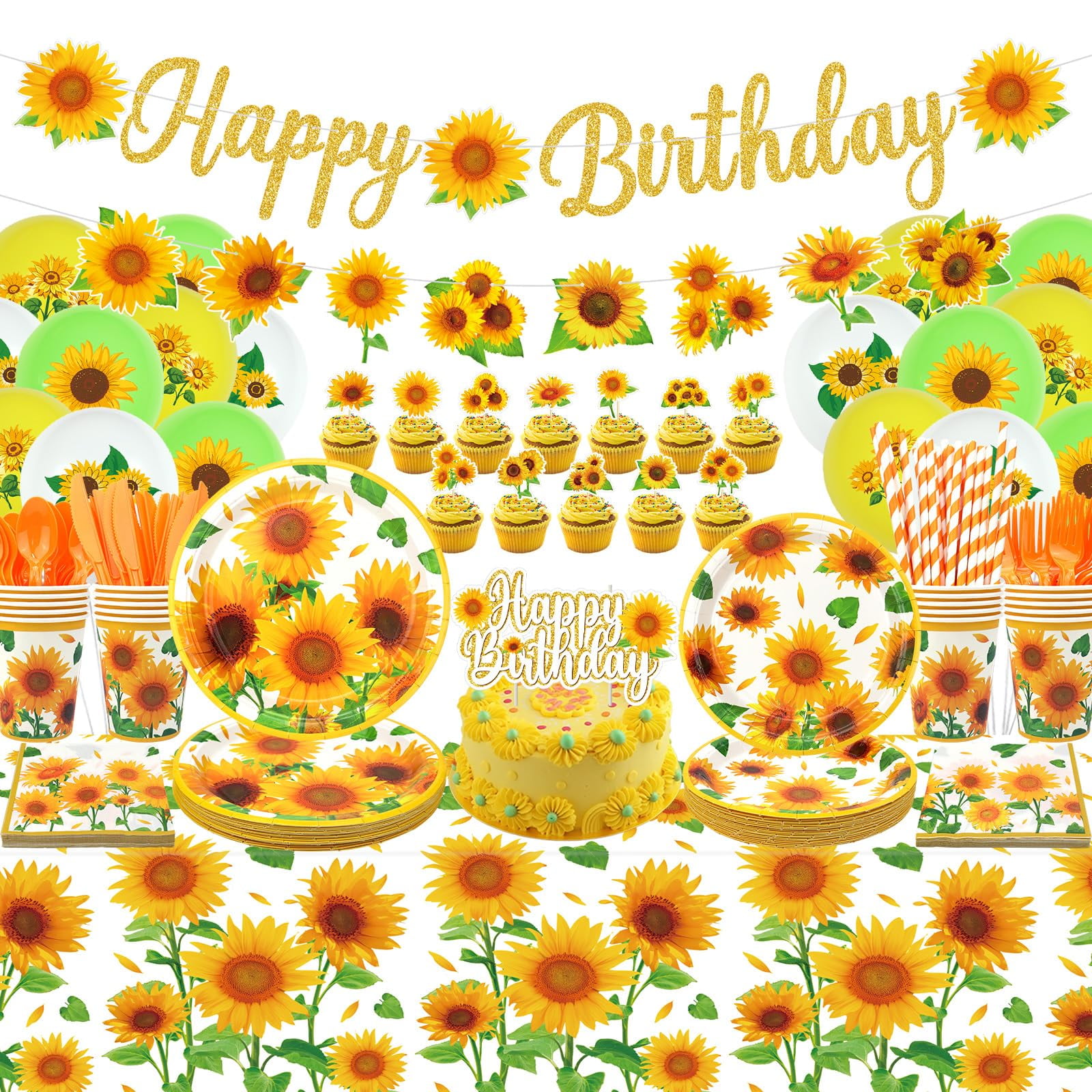 Sunflower Birthday Party Decorations, SSF20 Sunflower Happy Birthday ...