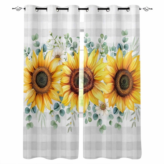 Sunflower Blackout Curtains for Bedroom/Living Room, Thermal Insulated ...