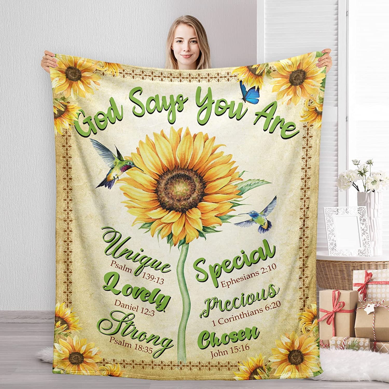 Sunflower Blanket Sunflower Gifts for Women, God Says You are Religious ...