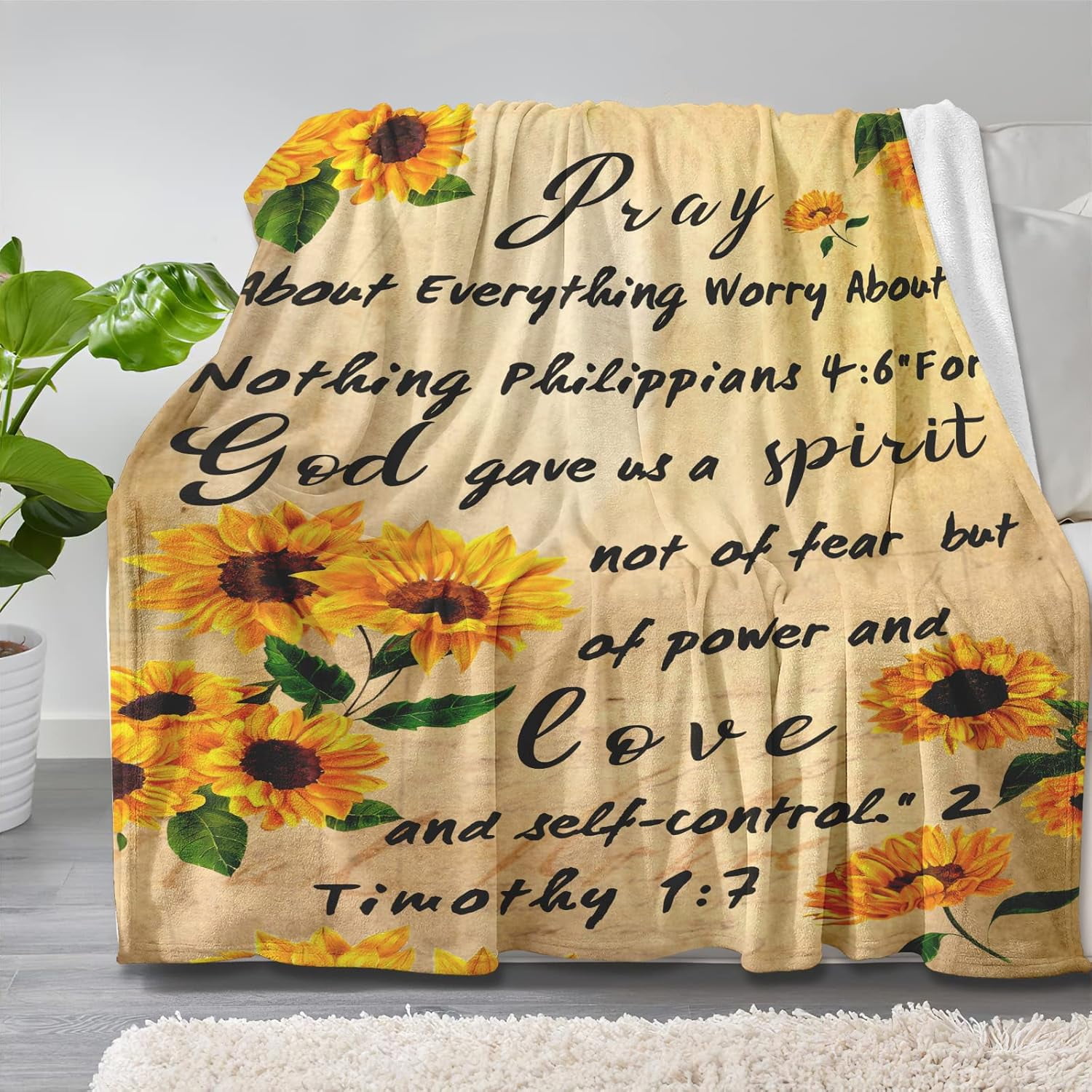 Sunflower Blanket, Sunflower Gifts for Women Christian 60"×80 ...
