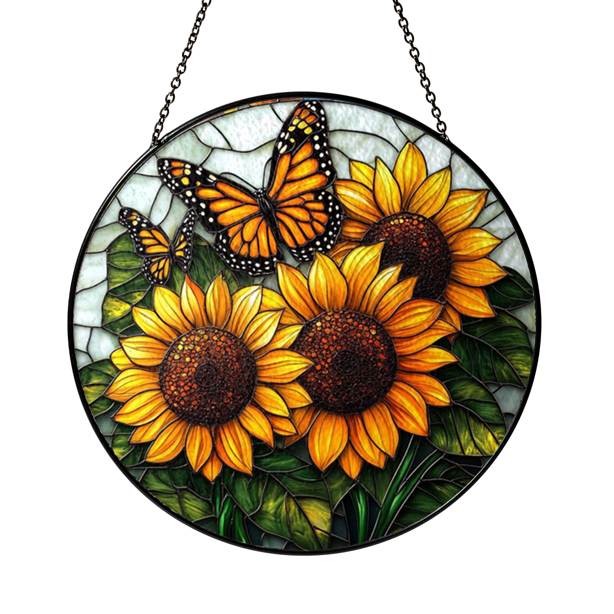 Sunflower Bloom Round Window Hanging Art2101 - Walmart.com