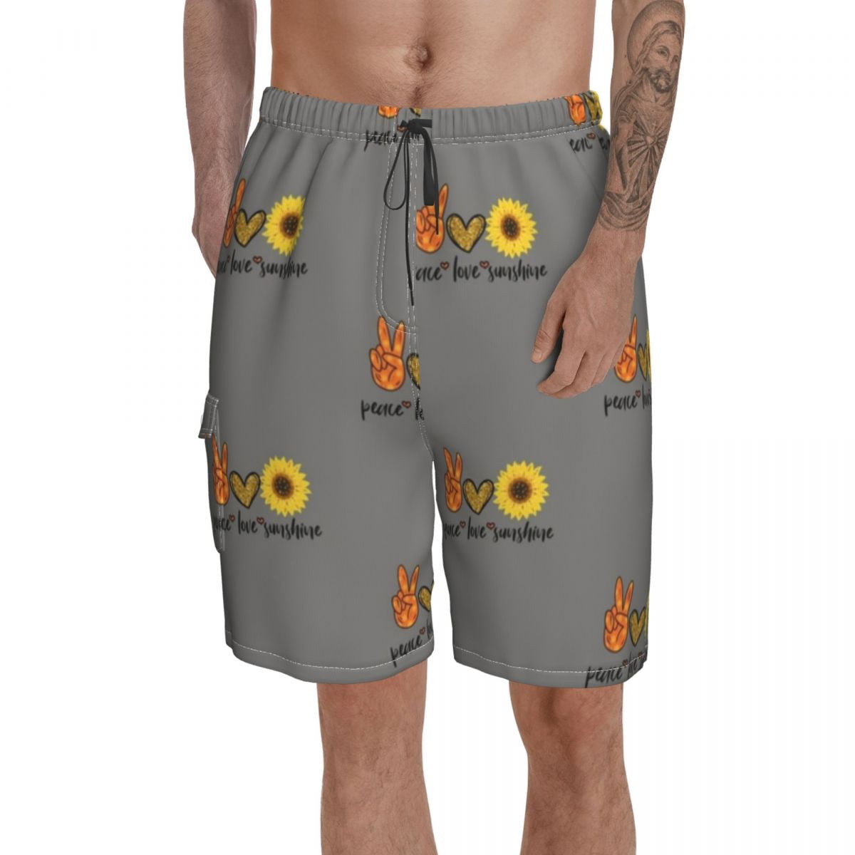 Sunflower Board Shorts Men Beach Swimming Trunks Polyester Funny Swim ...