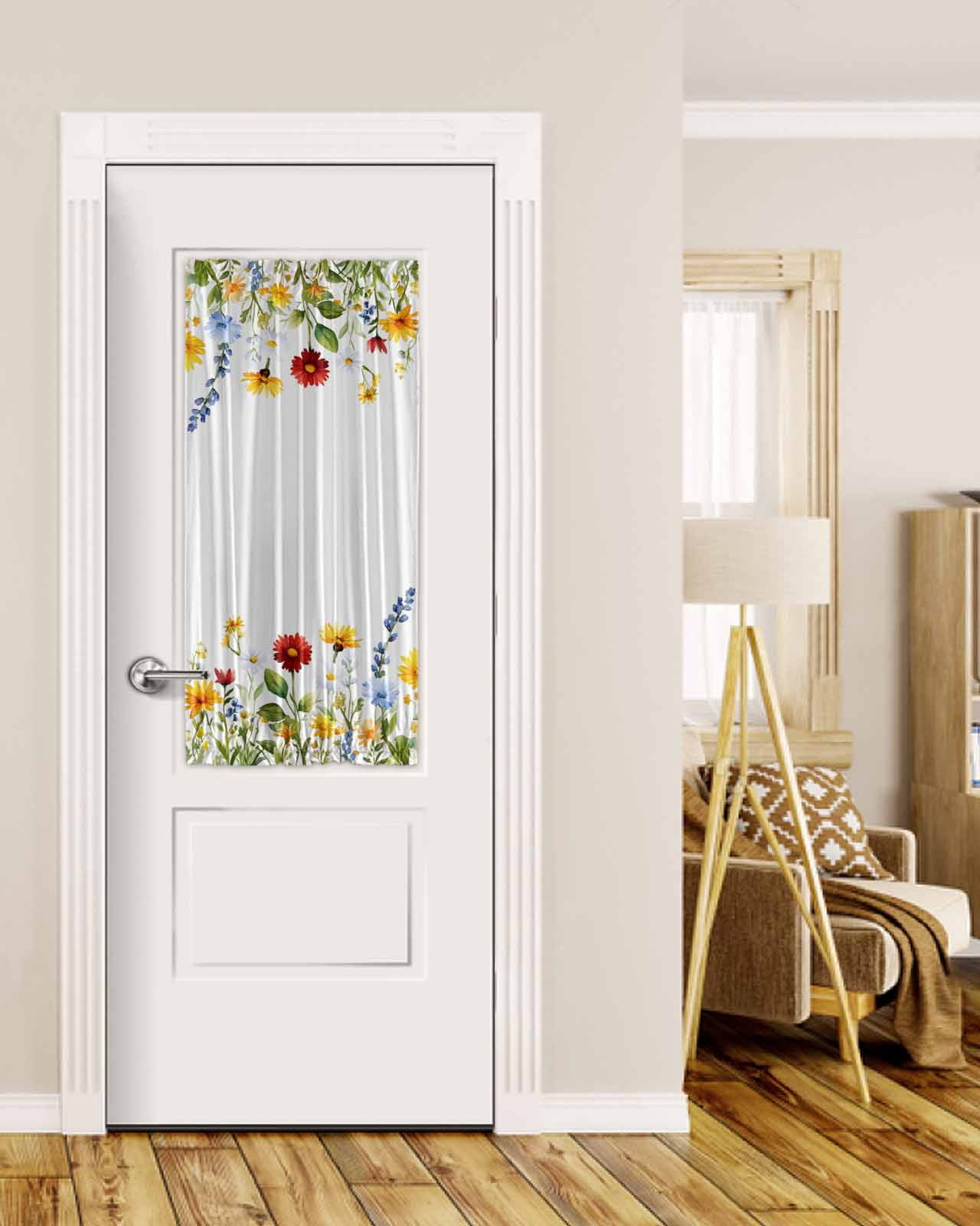 Sunflower Botanical Blackout Door Curtains for French, Glass,Front ...