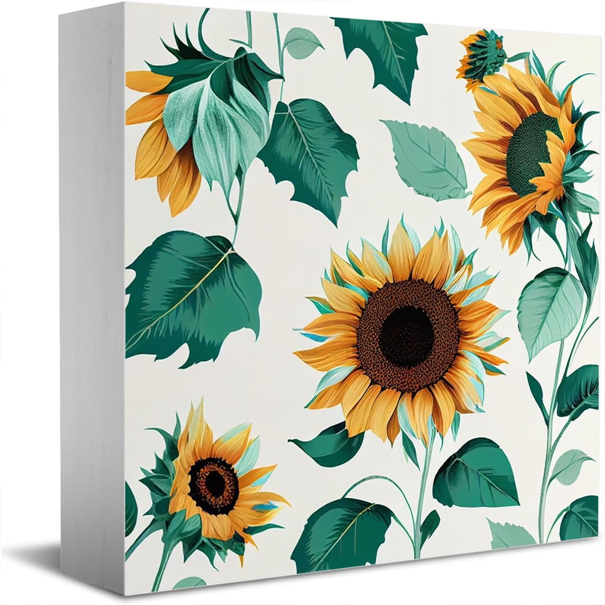 Sunflower Botanical Funny Wooden Box Sign Decorative Wooden Box Signs ...
