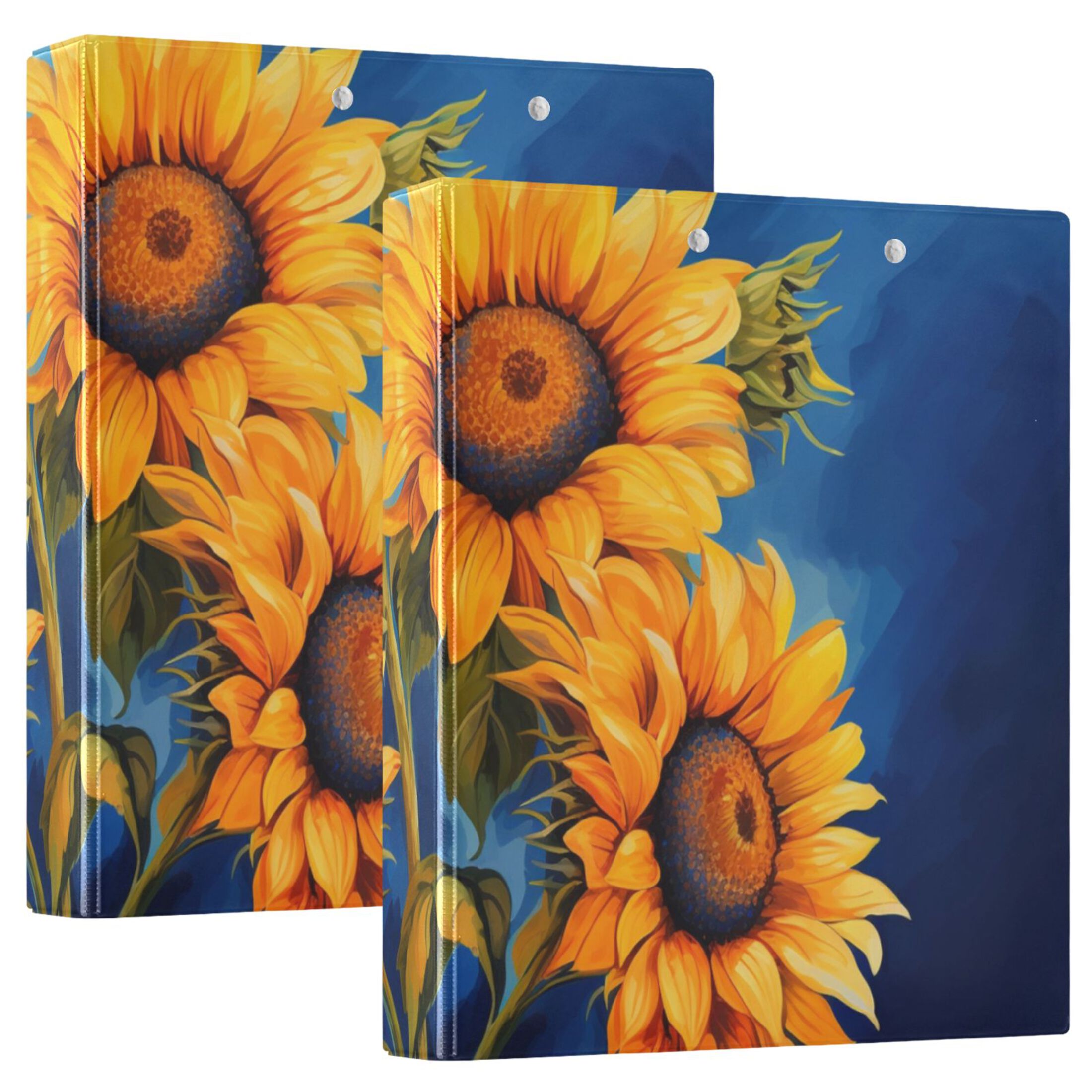 Sunflower Bouquet 3 Ring Hardcover Binders 1.5" Round Rings for Letter ...