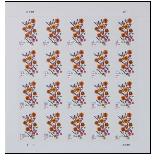Sunflower Bouquet USPS Postage Stamp for Business Mailing, 2oz, 1 Sheet ...