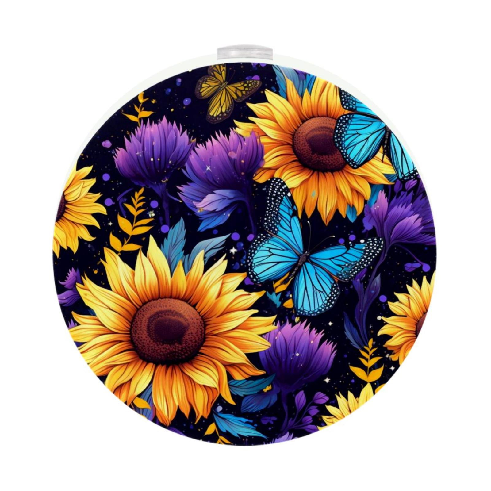 Sunflower Bright and Compact LED Round Night Light - Set of 2, Energy ...