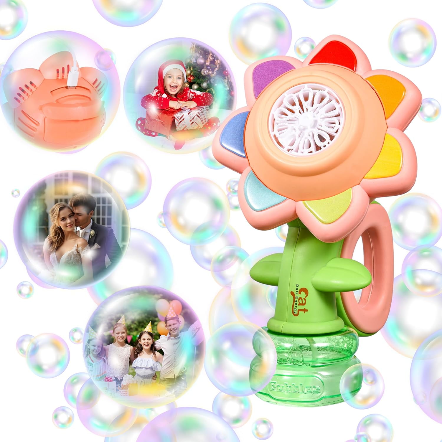Sunflower Bubble Machine for Kids Automatic Flower Bubble Toy with ...