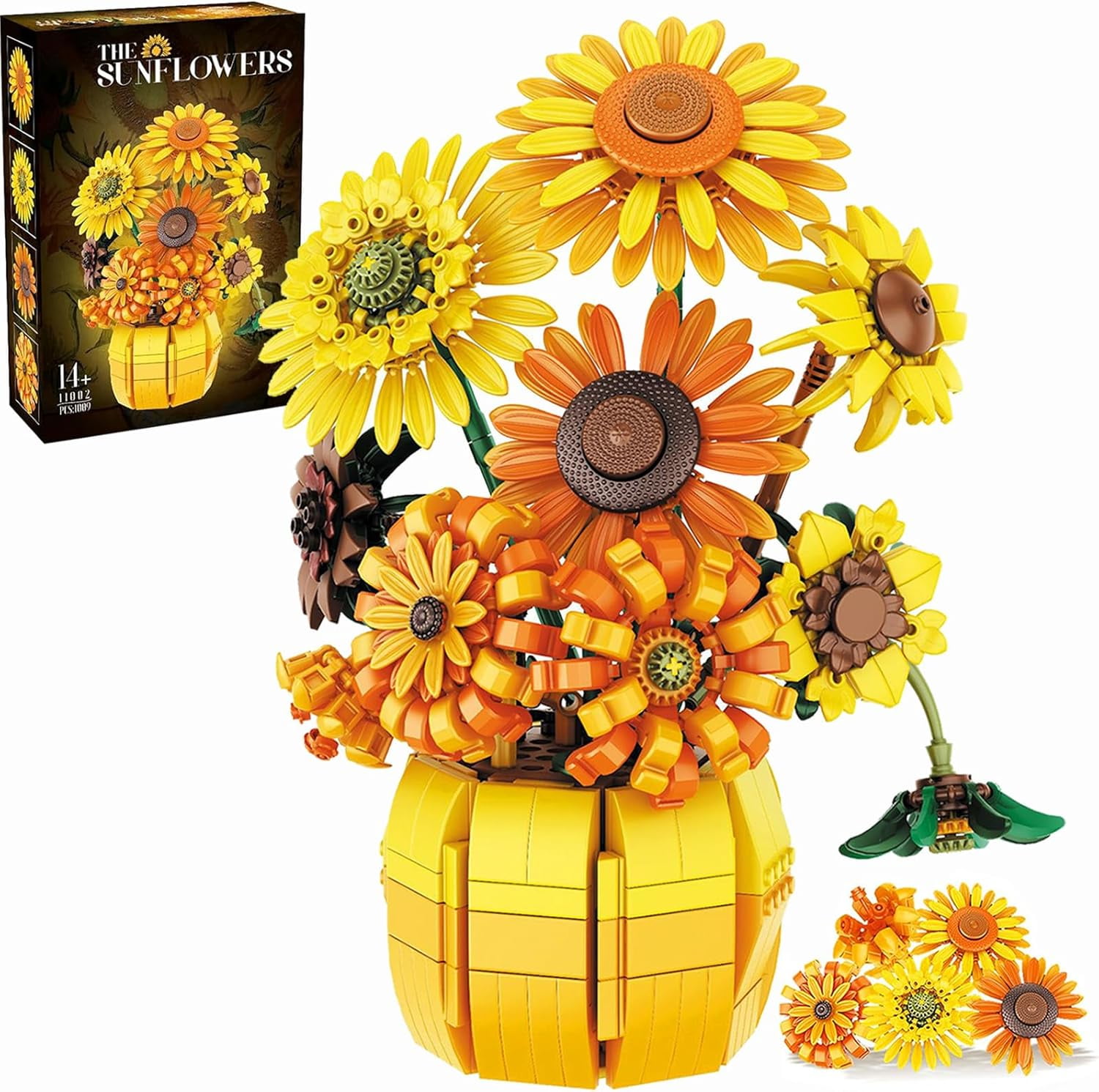 Sunflower Building Set Flowers with Vase, Van Gogh Botanical Collection ...