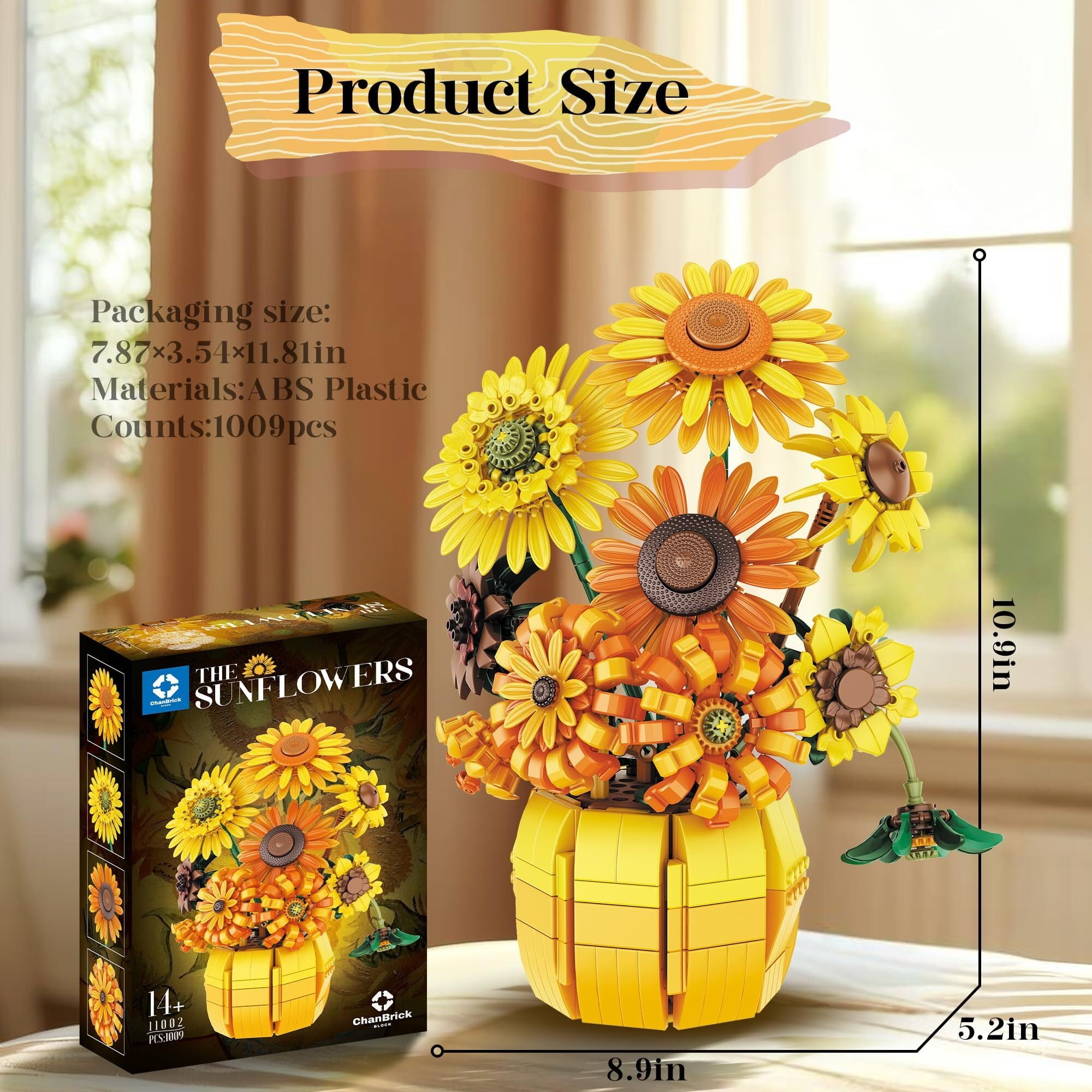 Sunflower Building Set Flowers with Vase Van Gogh Botanical Collection ...