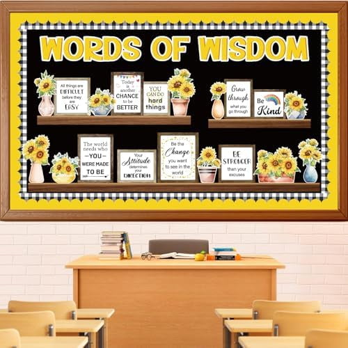 Sunflower Bulletin Board Decorations Set, Motivational Flowers ...