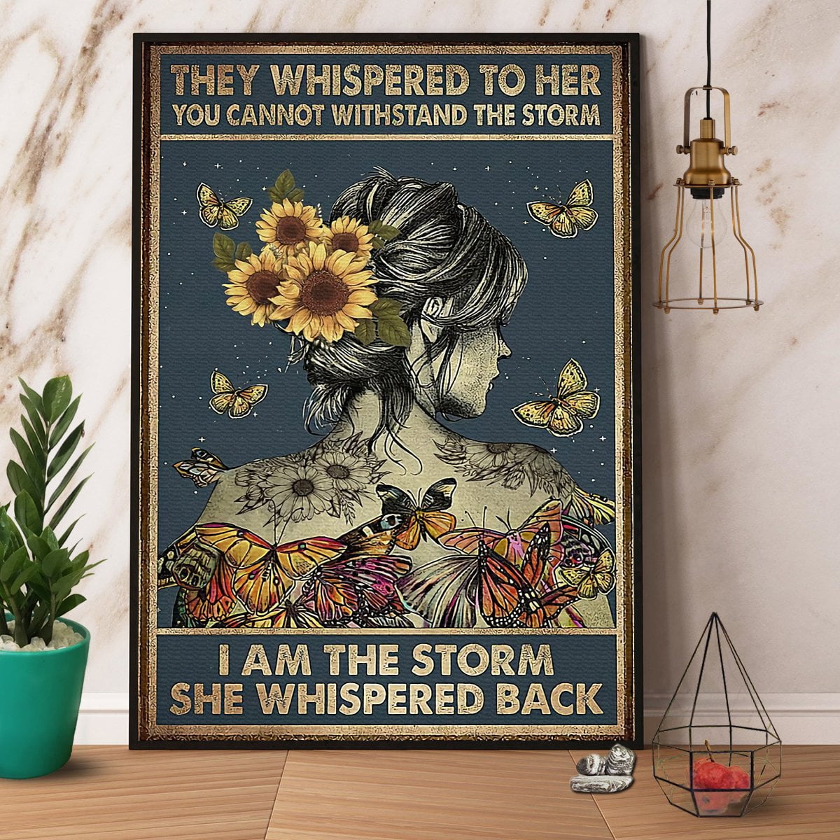 Sunflower Butterflies Girl They Whispered You Can'T Withstand The Storm ...