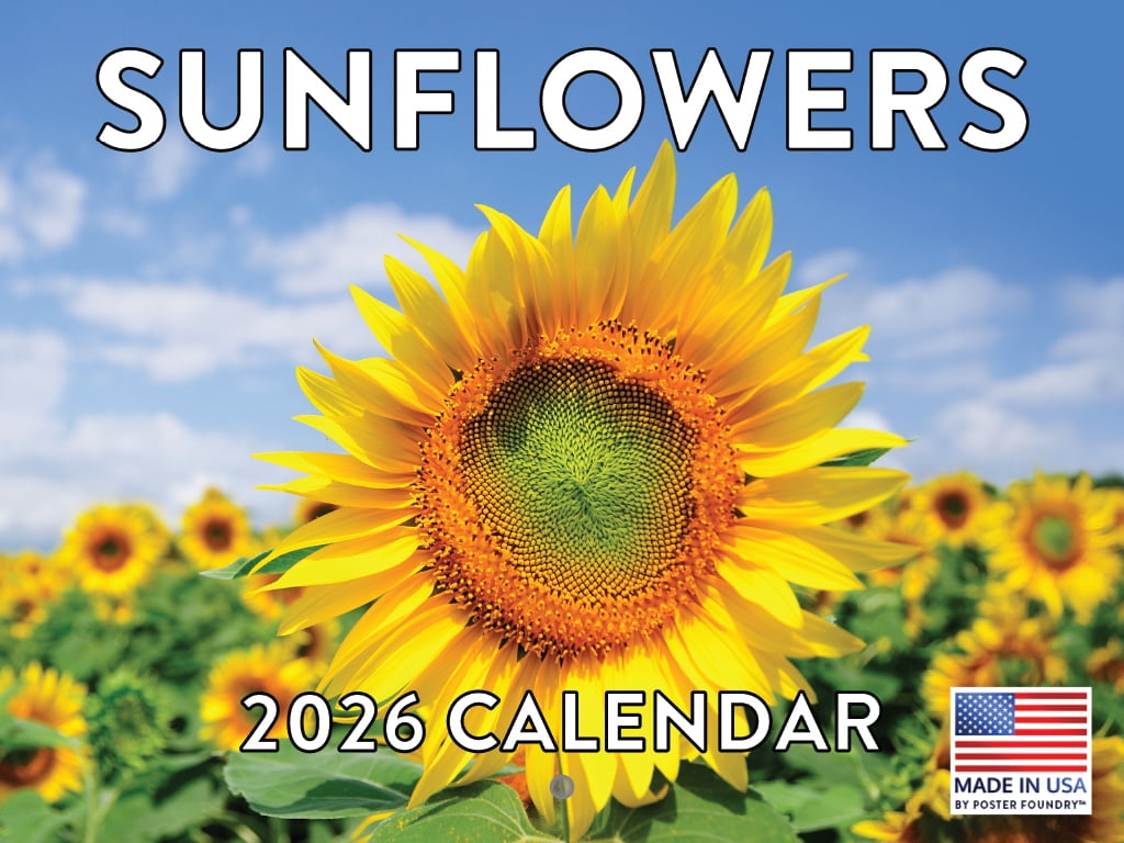 Sunflower Calendar 2026 Monthly Wall Calender 12 Month | American Made ...