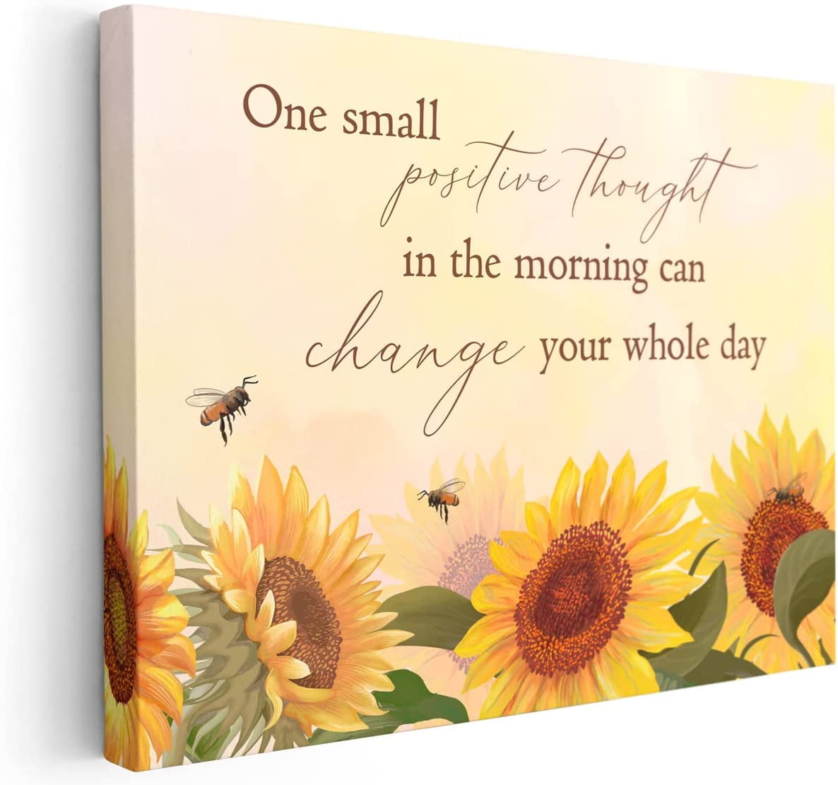 Sunflower Canvas Print Positive Inspirational Quotes Poster ...