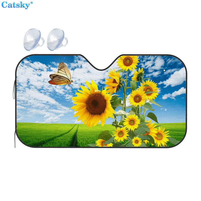 Sunflower Car Windshield Cover Sun ShadeUniversal Folding Block UV Rays ...