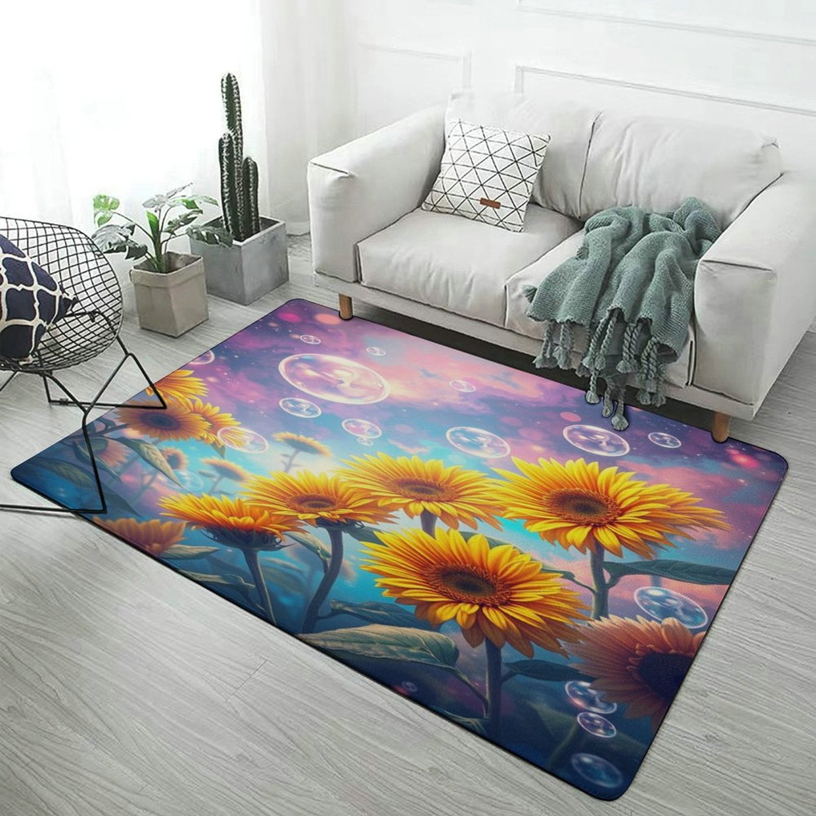 Sunflower Carpet for Living Room Luxury Home Rations Sofa Coffee Table ...