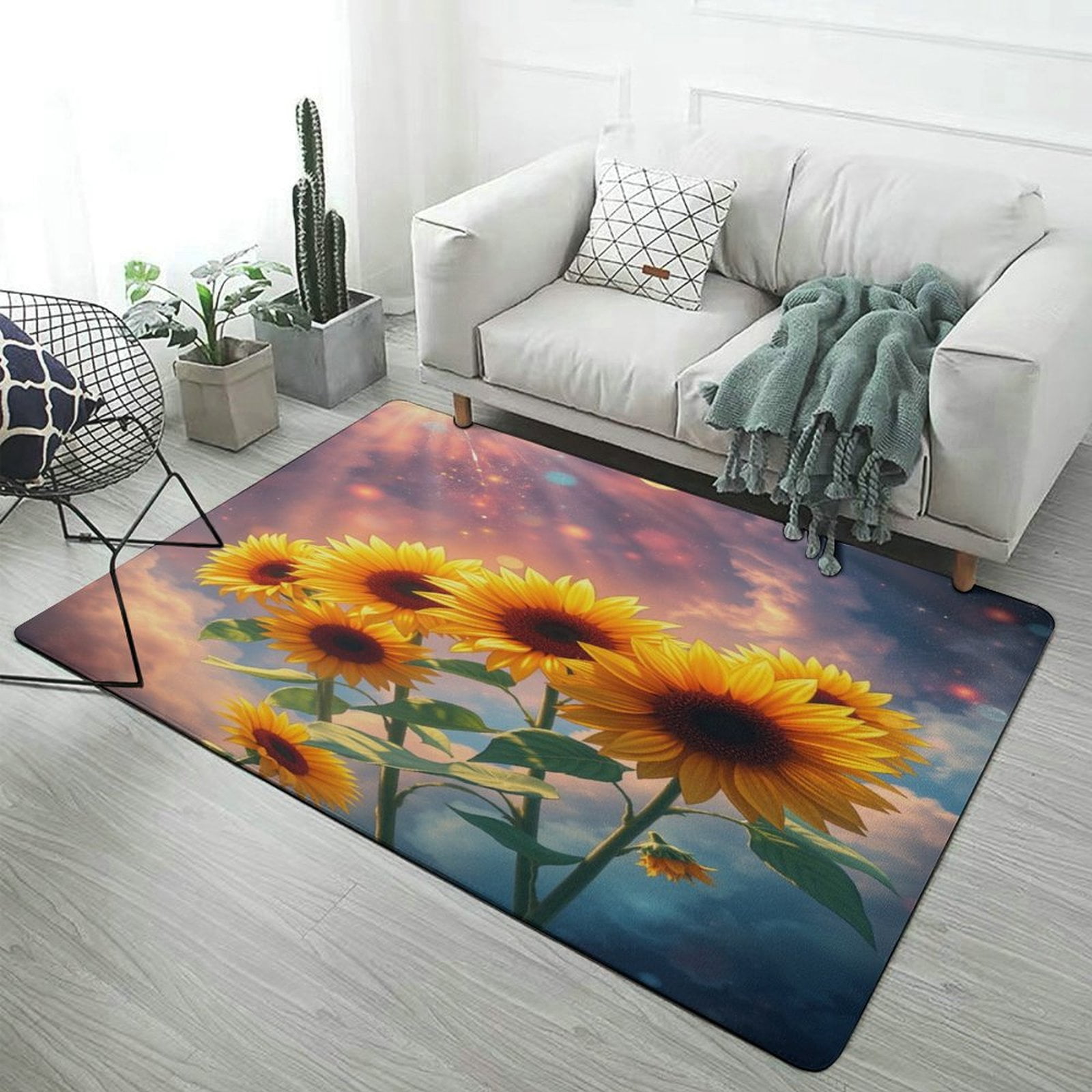 Sunflower Carpet for Living Room Luxury Home Rations Sofa Coffee Table ...