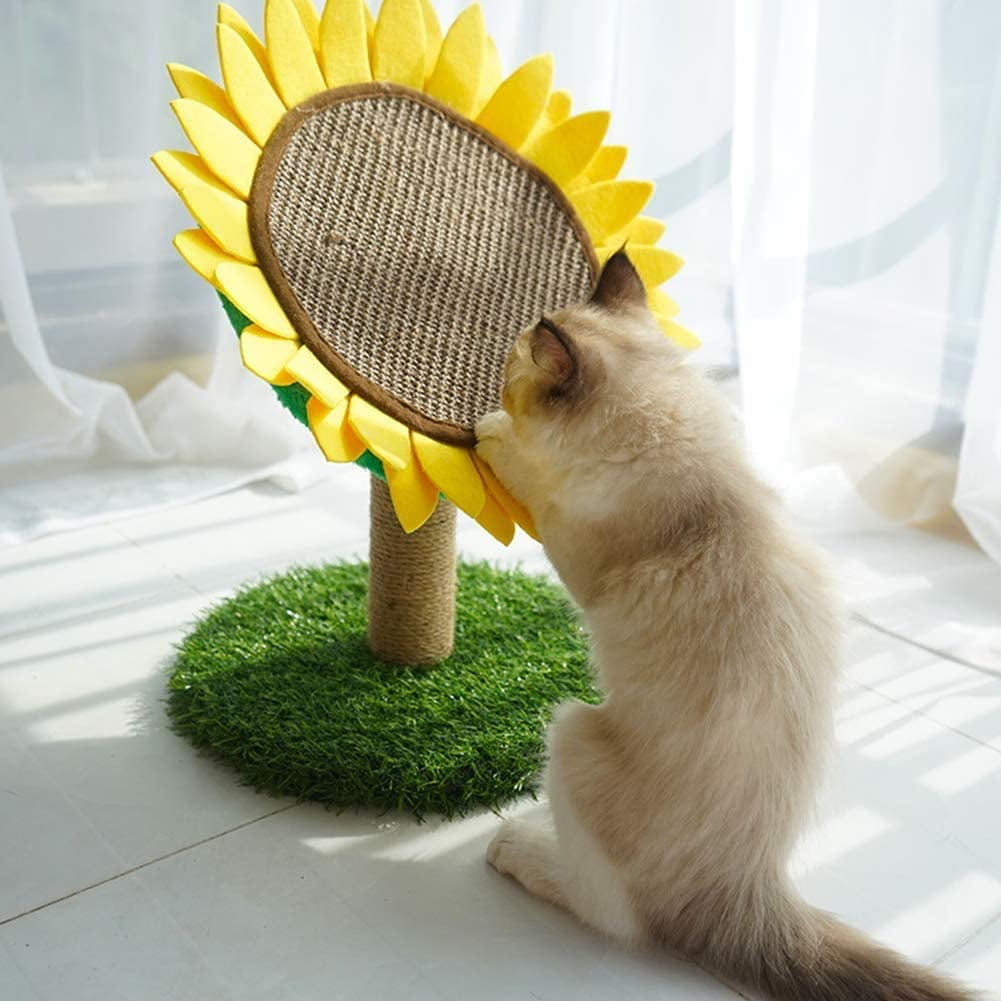 Sunflower Cat Scratching Post with Sisal Covered, Cat Claw Scratcher ...