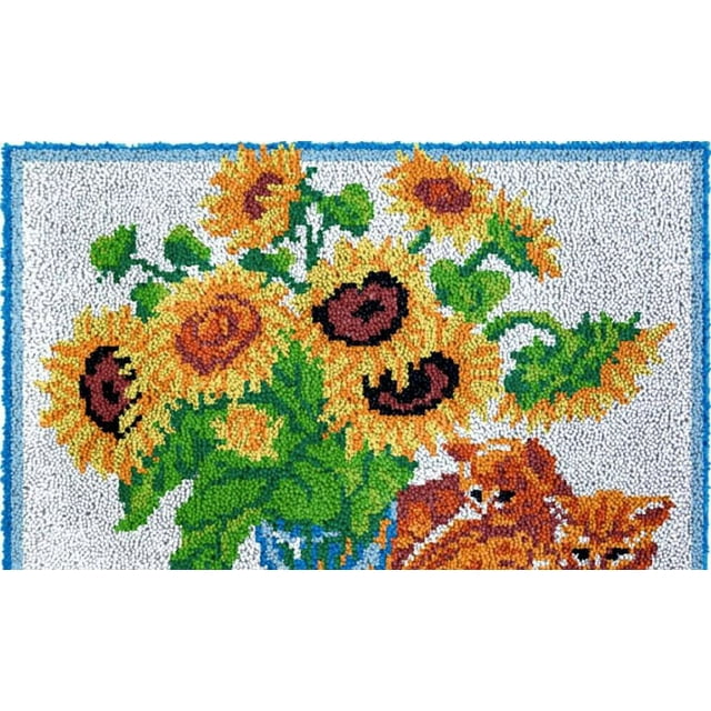 Sunflower Cats | Rug Making Latch Hooking Kit - Walmart.com