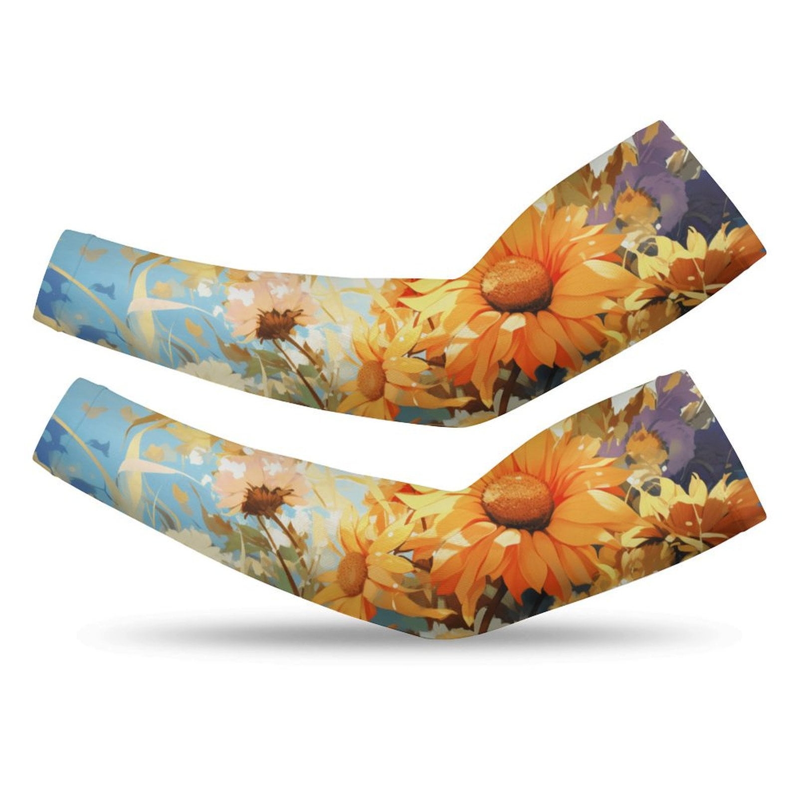 Sunflower Cooling Arm Sleeves For Men & Women Sunscreen Arm Cover For ...