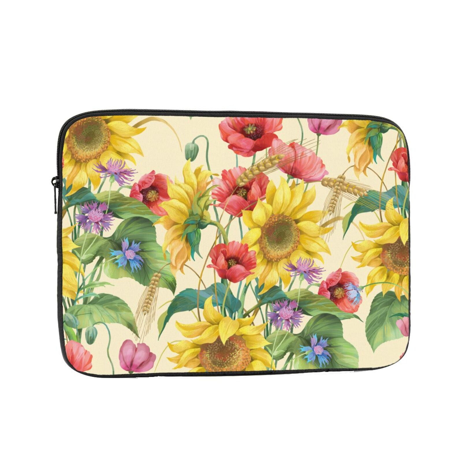 Sunflower Cornflower Poppy Beige 17 inch Portable Laptop Sleeve ...