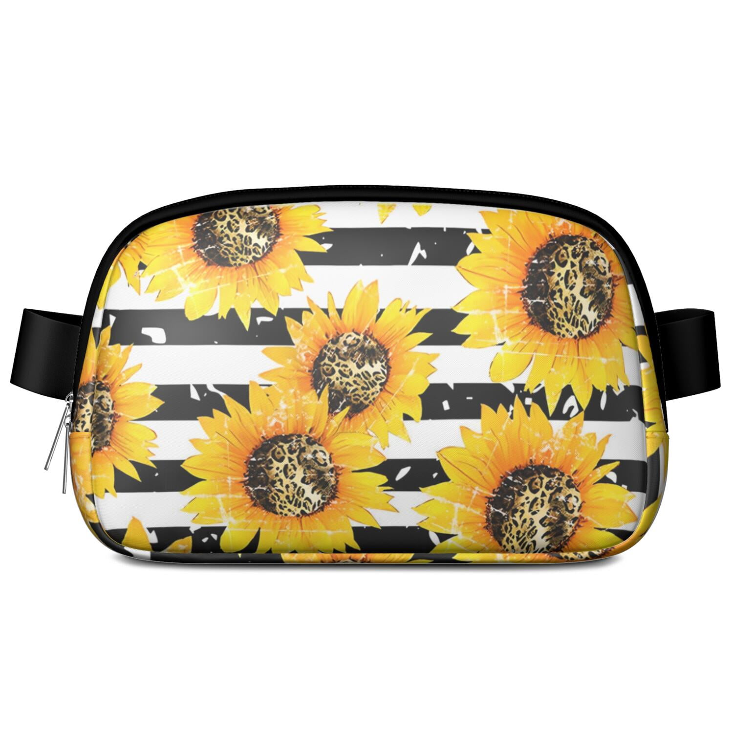 Sunflower Cow Print Fanny Pack – Rustic Farm Waist Bag with Highland ...