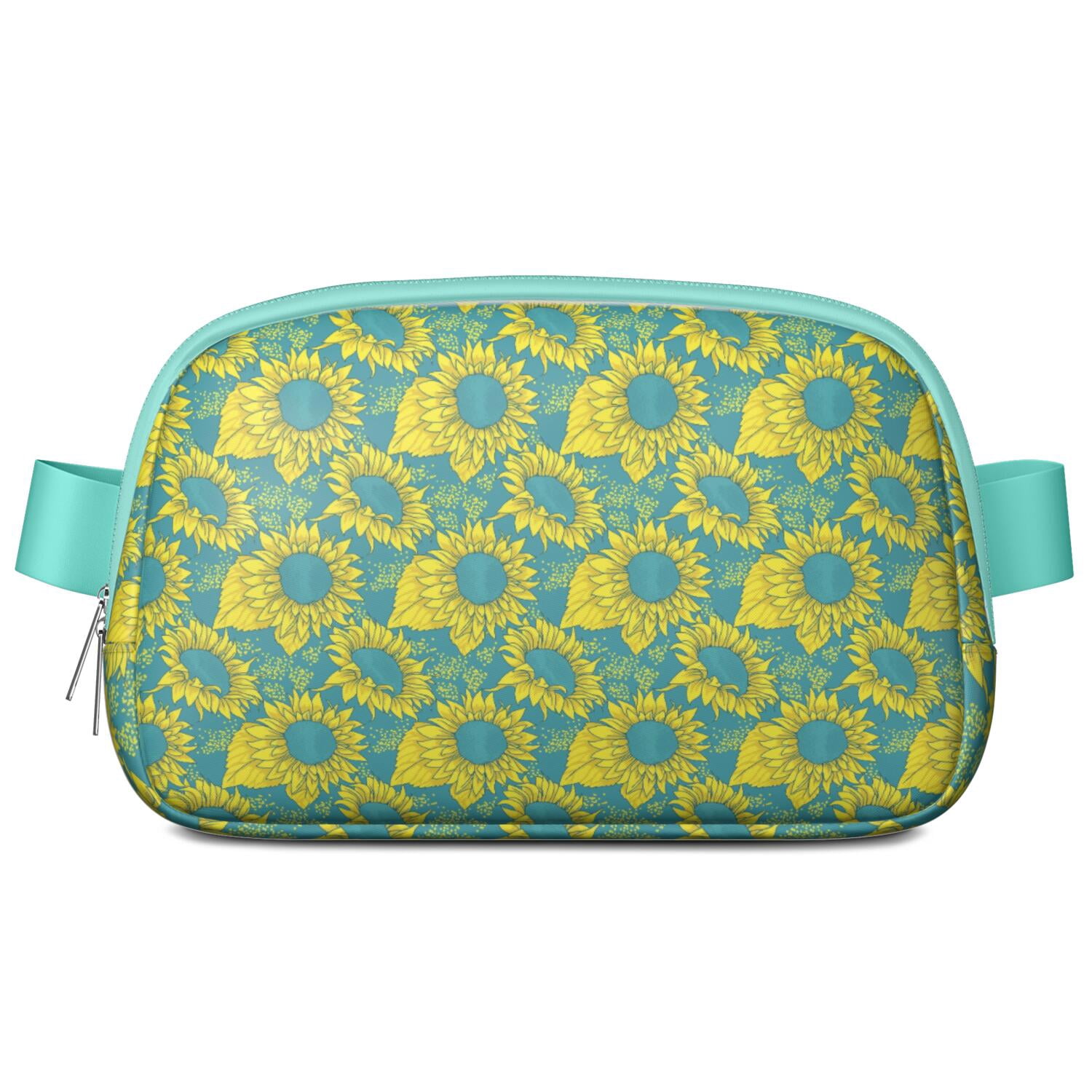 Sunflower Cow Print Fanny Pack – Rustic Farm Waist Bag with Highland ...