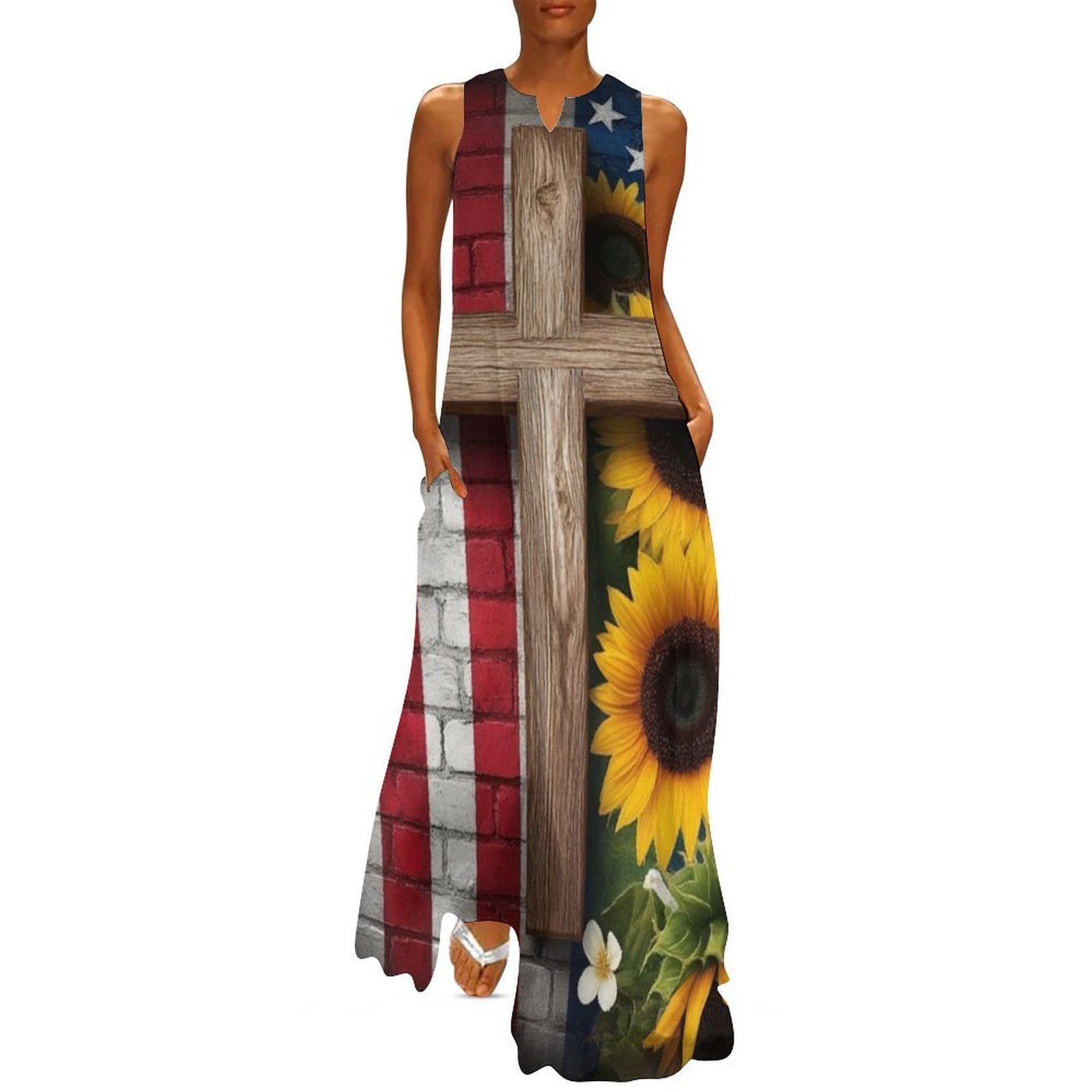 Sunflower Cross Hummingbird Long Dress luxury evening dresses women ...