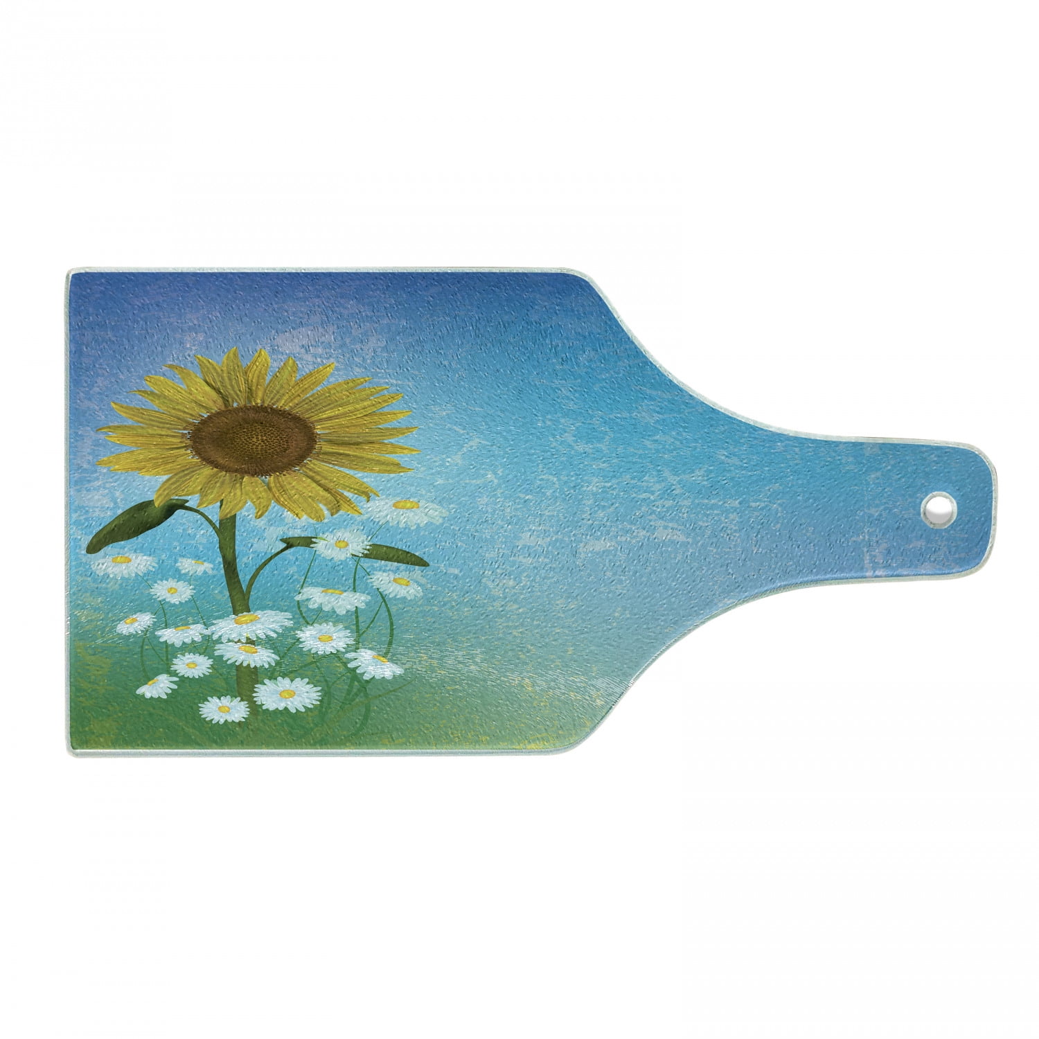 Sunflower Cutting Board, Grunge Floral Illustration Flowers and ...
